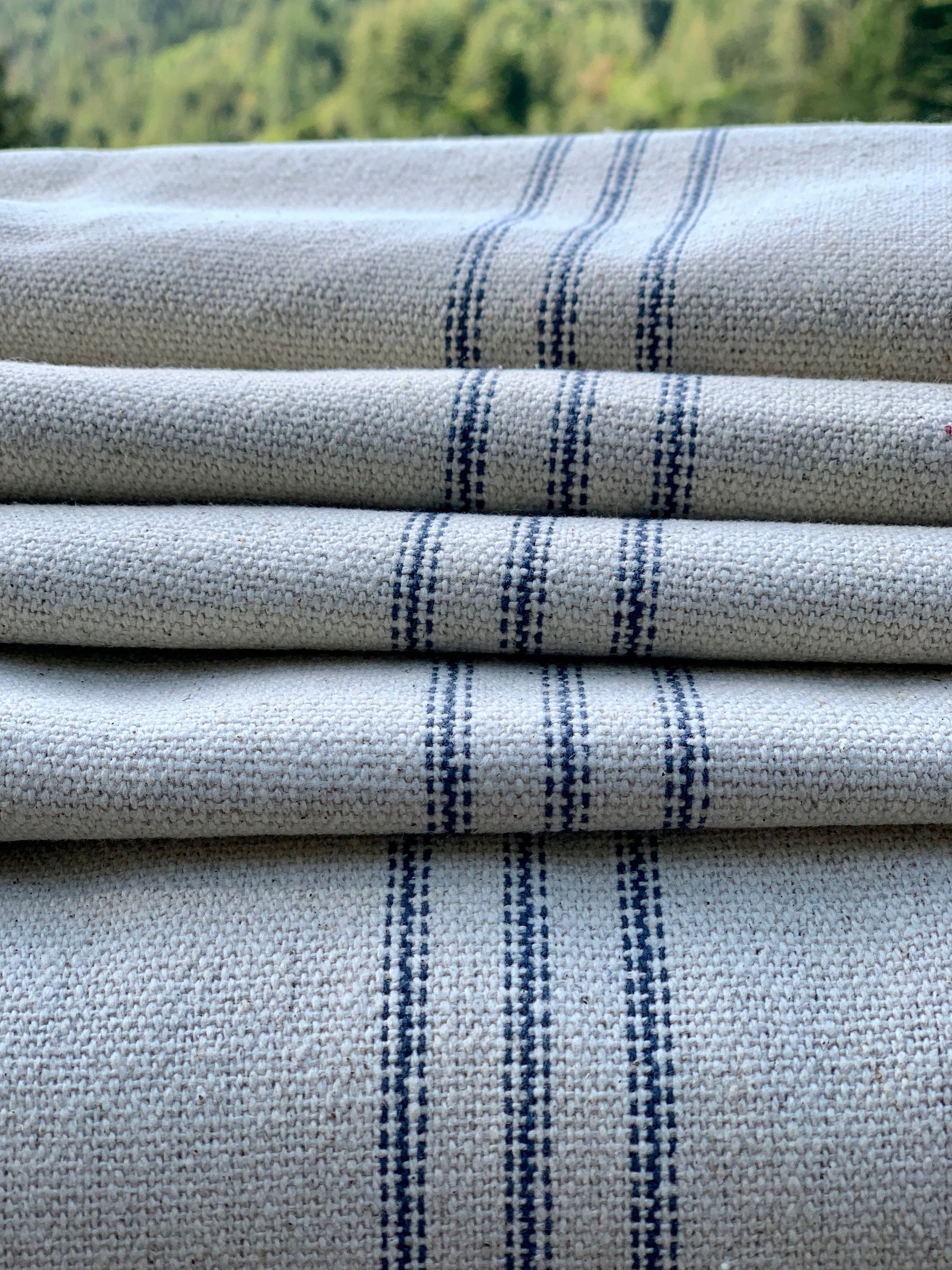 Grain Sack Fabric by the Yard Ticking Fabric French - Etsy