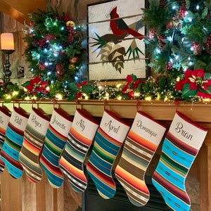 Tribal Style Serape Christmas Stocking - Southwest Stocking - Mexican ...