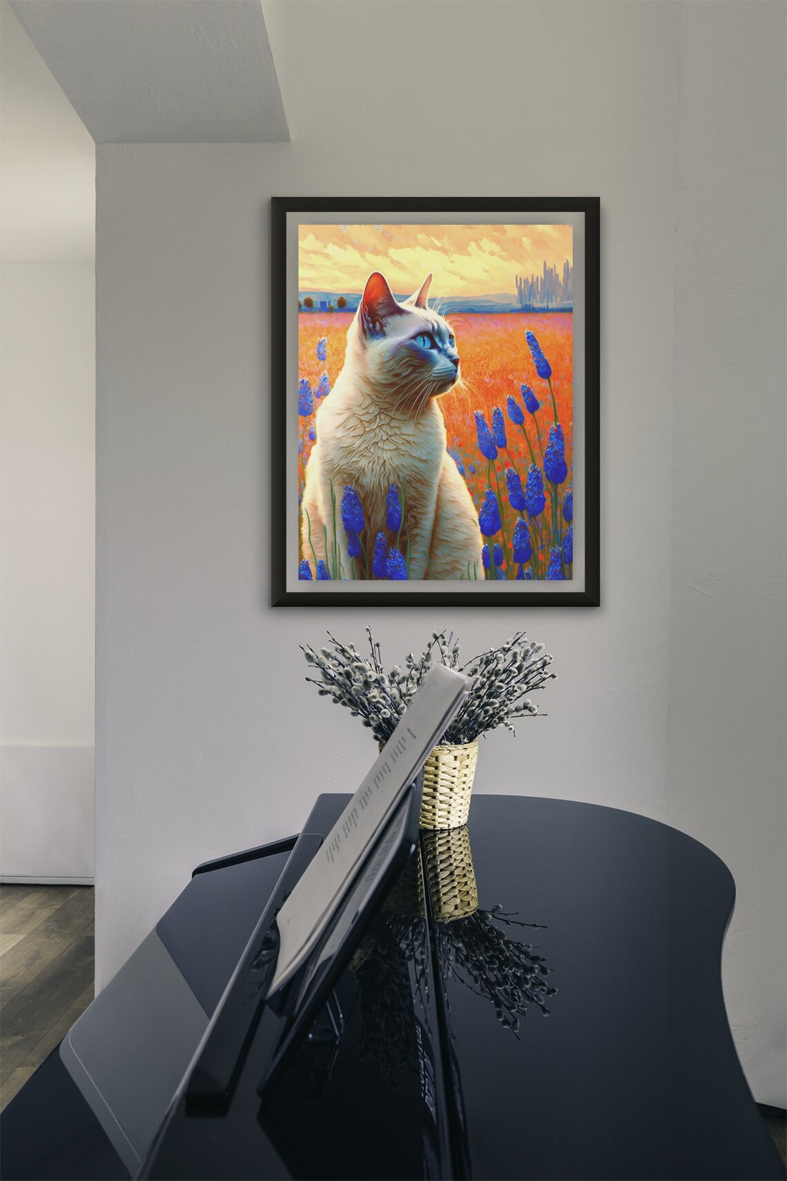 Printable Cat Art, Digital Download, Wall Art, JPG of Cat Portrait in ...
