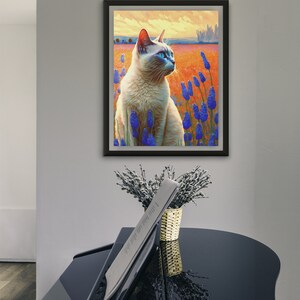 Printable Cat Art, Digital Download, Wall Art, JPG of Cat Portrait in ...