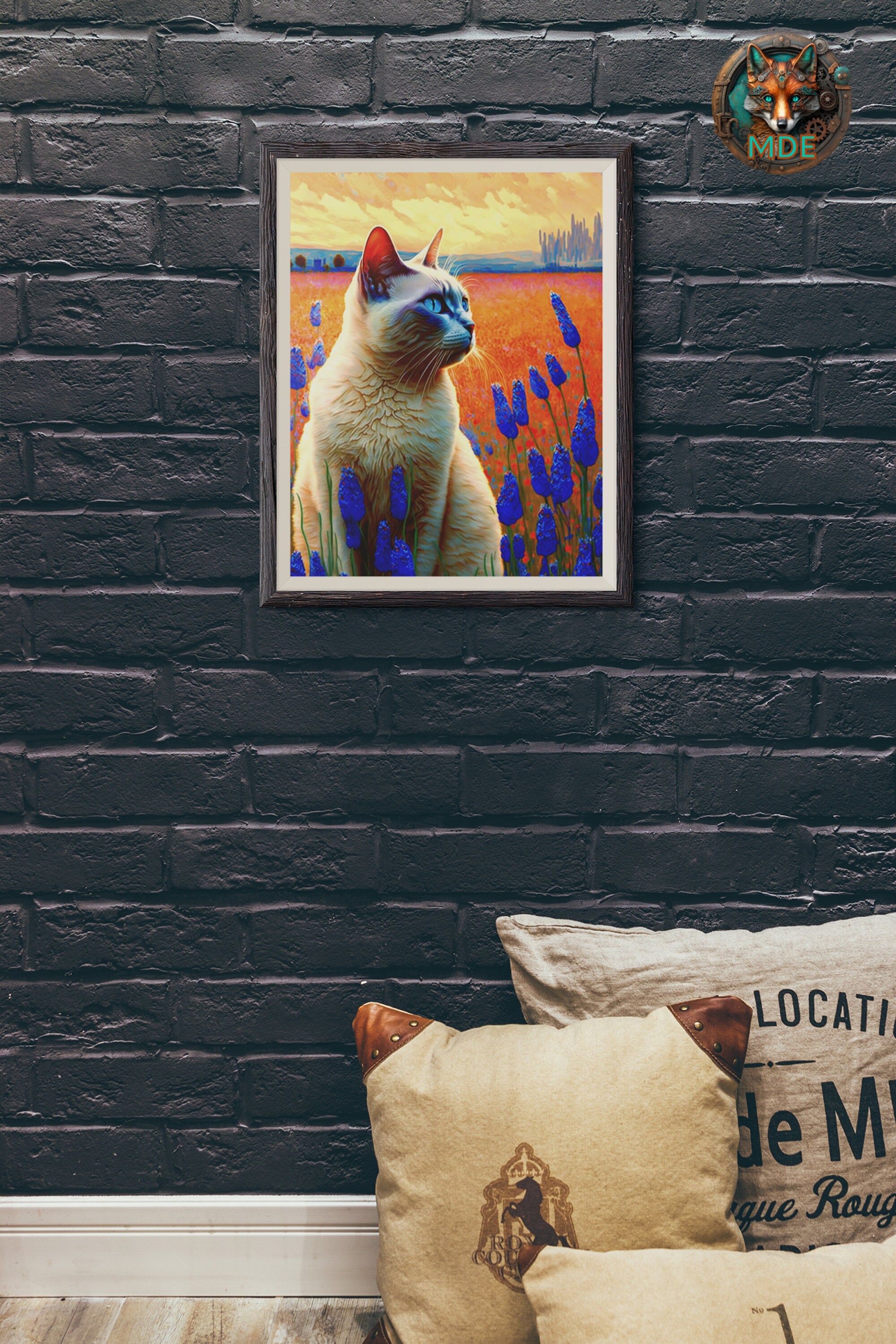 Printable Cat Art, Digital Download, Wall Art, JPG of Cat Portrait in ...