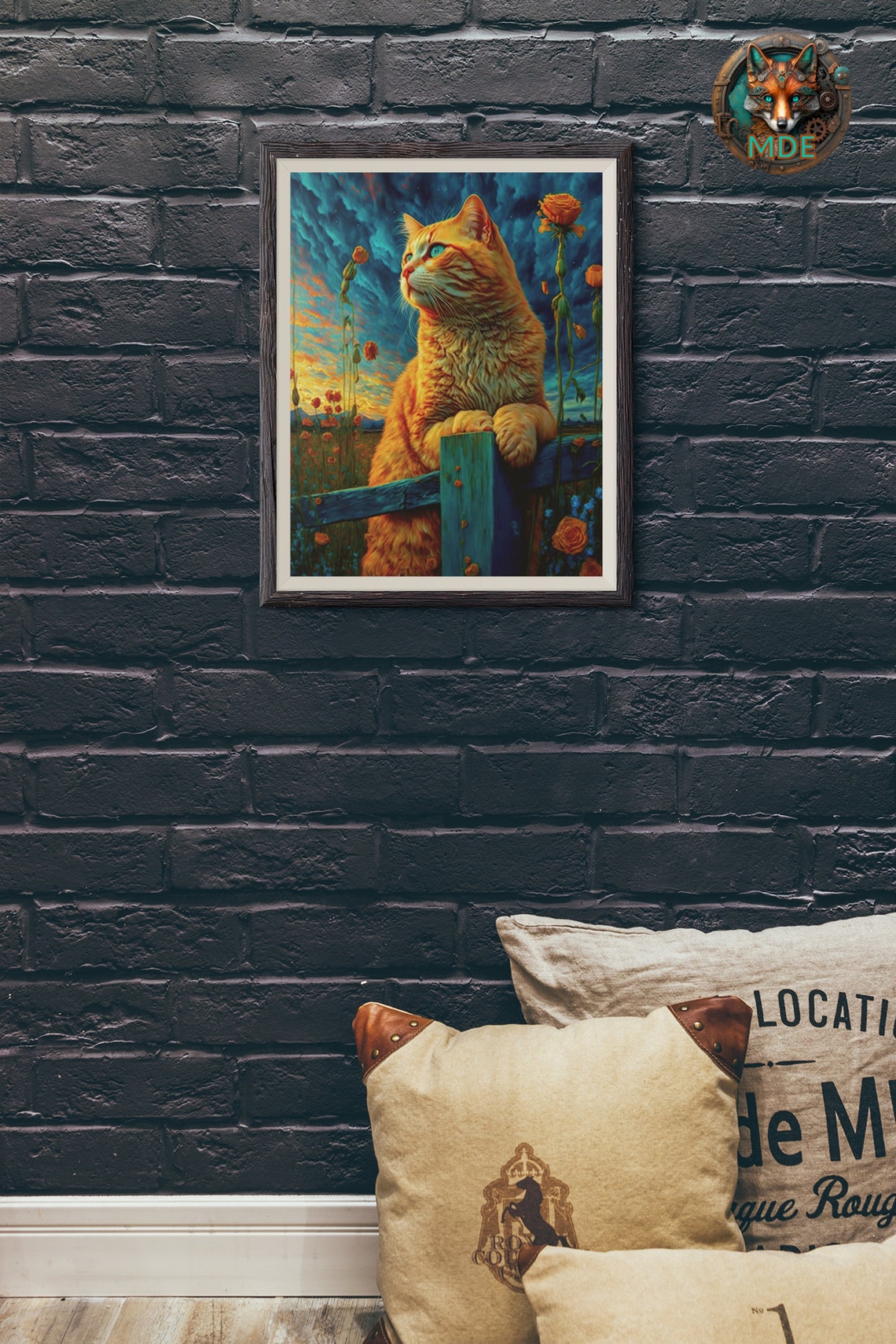 Printable Cat Art, Digital Download, Wall Art, JPG of Cat Portrait in ...