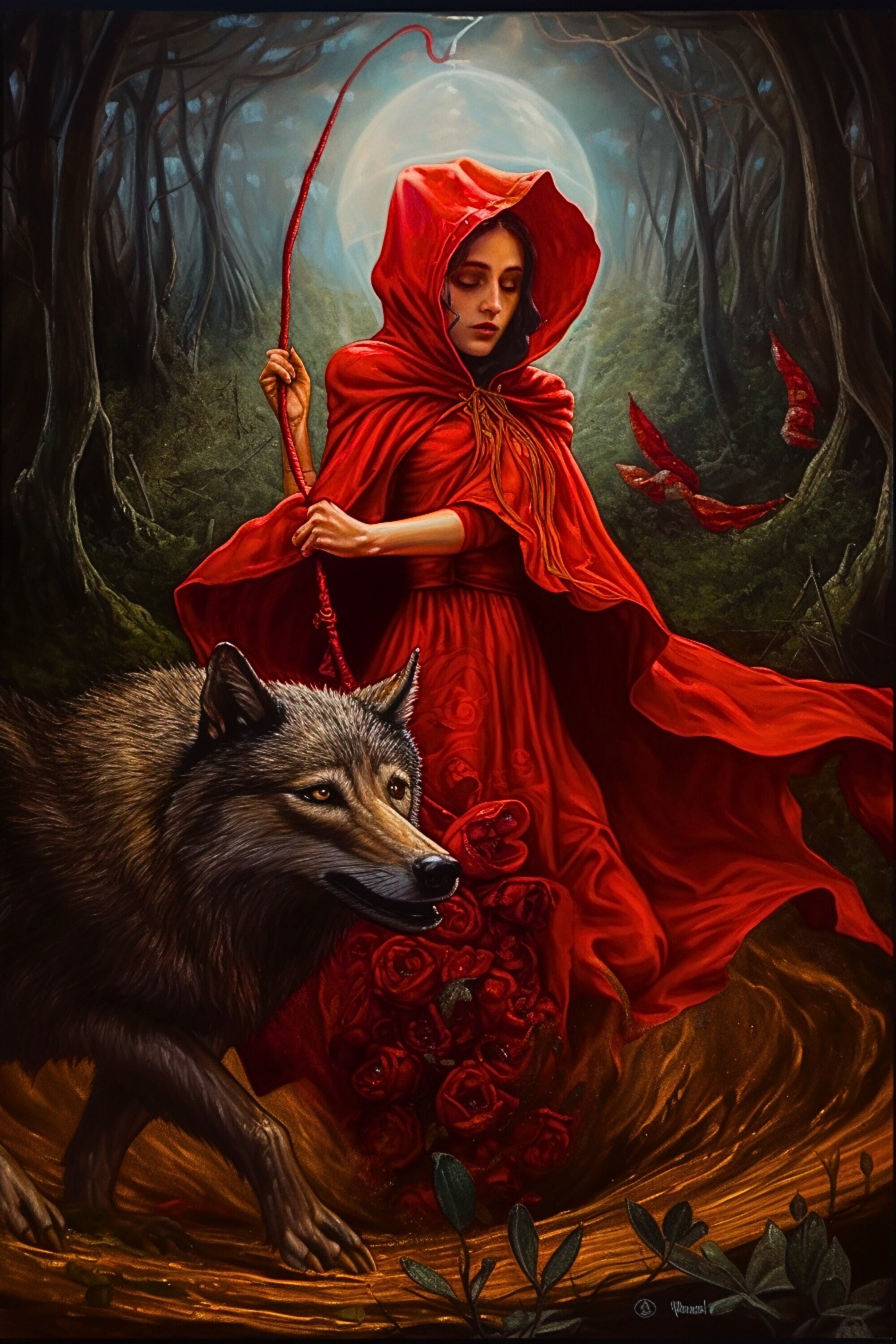 Printable Wall Art of a Series Entitled Big Red Riding Hood. A Digital ...
