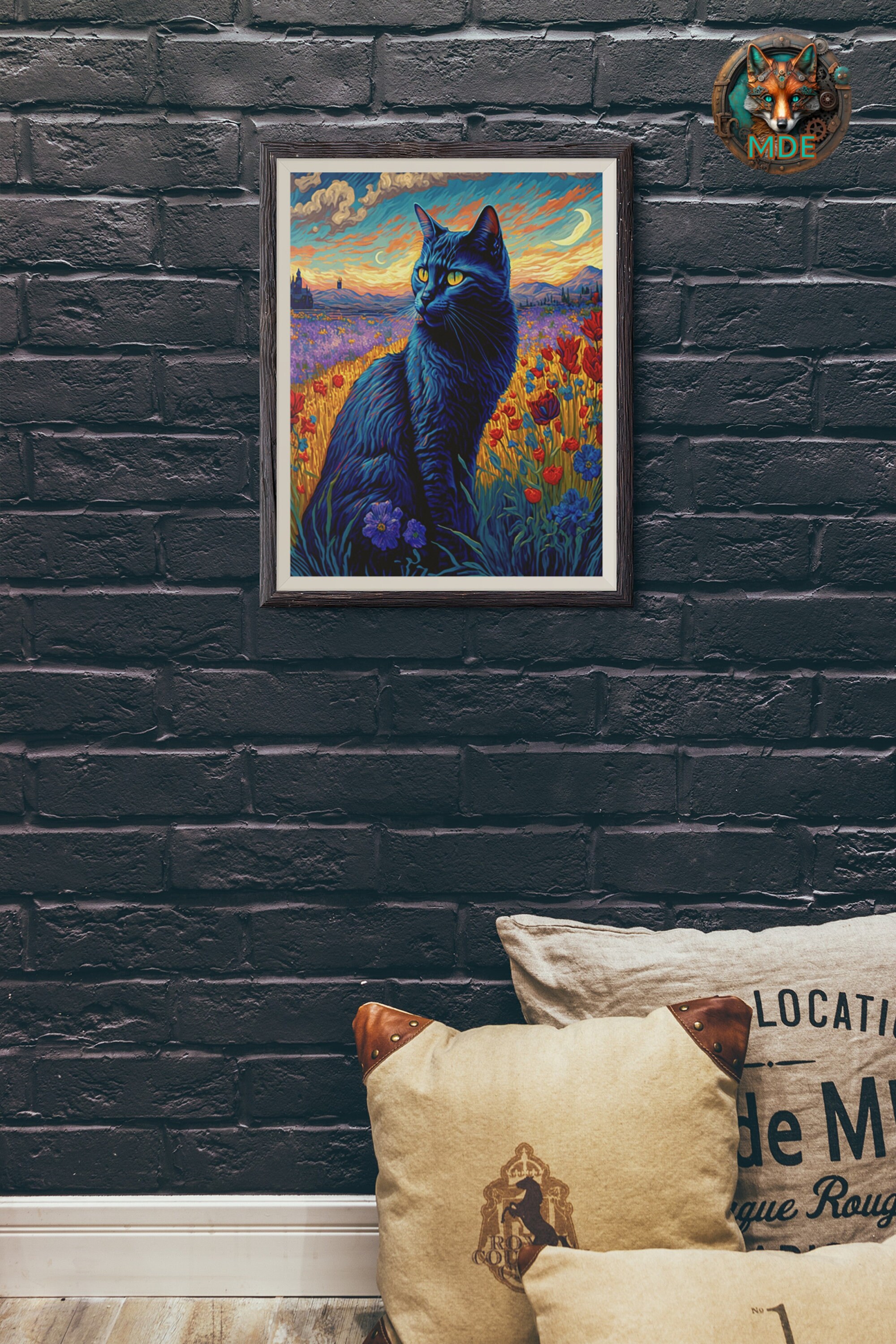 Printable Cat Art, Digital Download, Wall Art, JPG of Cat Portrait in ...