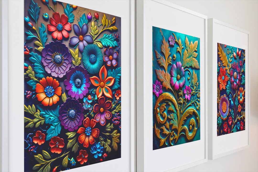 3 PANEL WALL ART, Printable Wall Art, Digital Download. A Bright ...