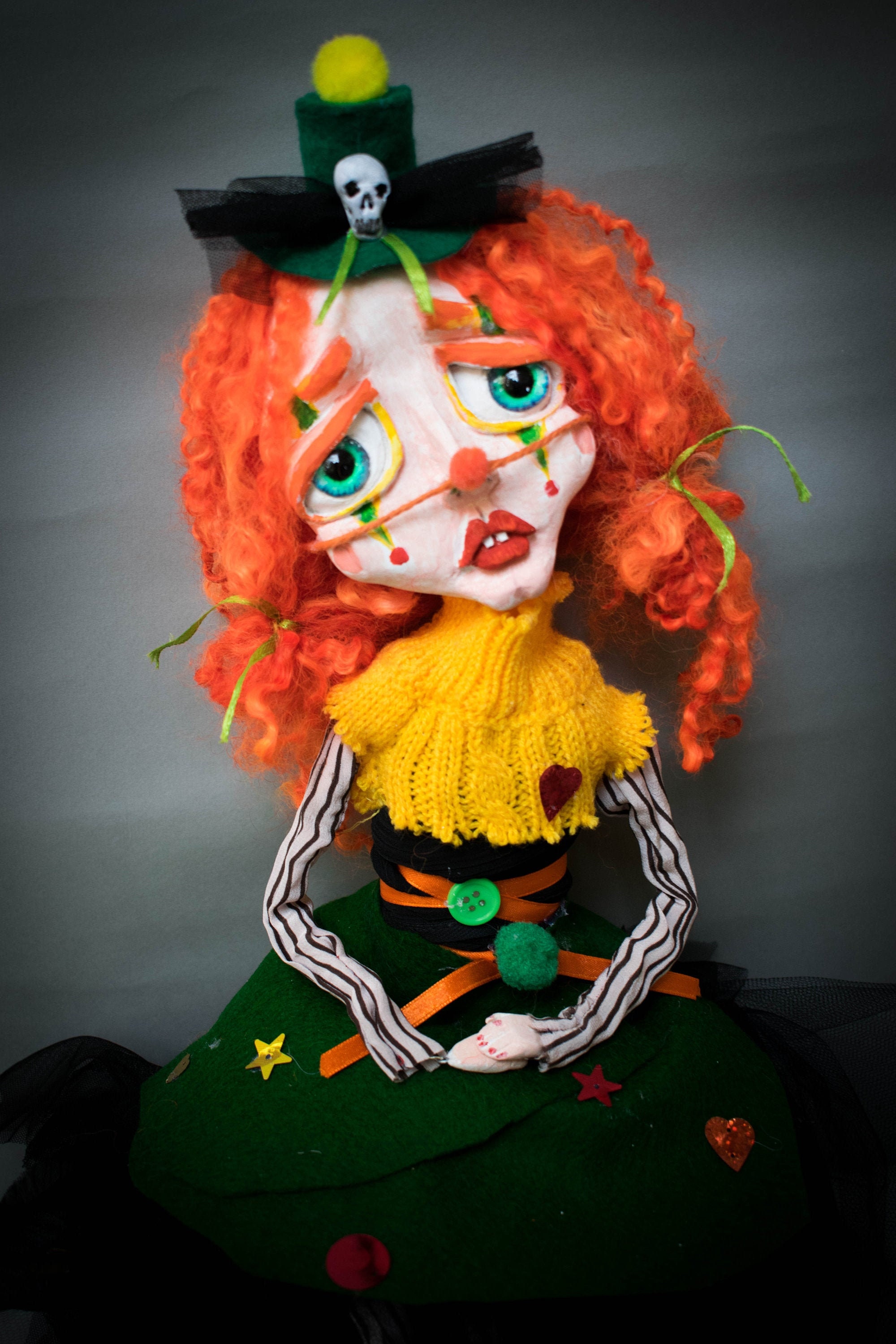 Rufina The Clown Gir Art Doll Clown Art Doll Fantasy Doll Etsy