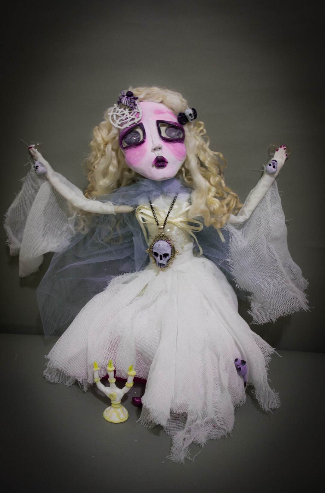 Collectible Goth Creepy Cute Handmade Female Figurative Sculpture ...