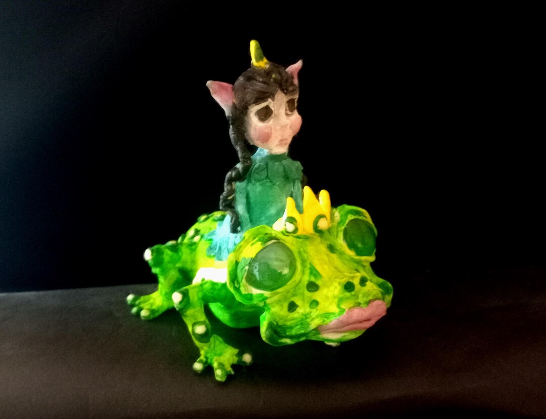 The Forest Elf With the Frog,sculptural Doll, Ooak ,handmade Doll ...