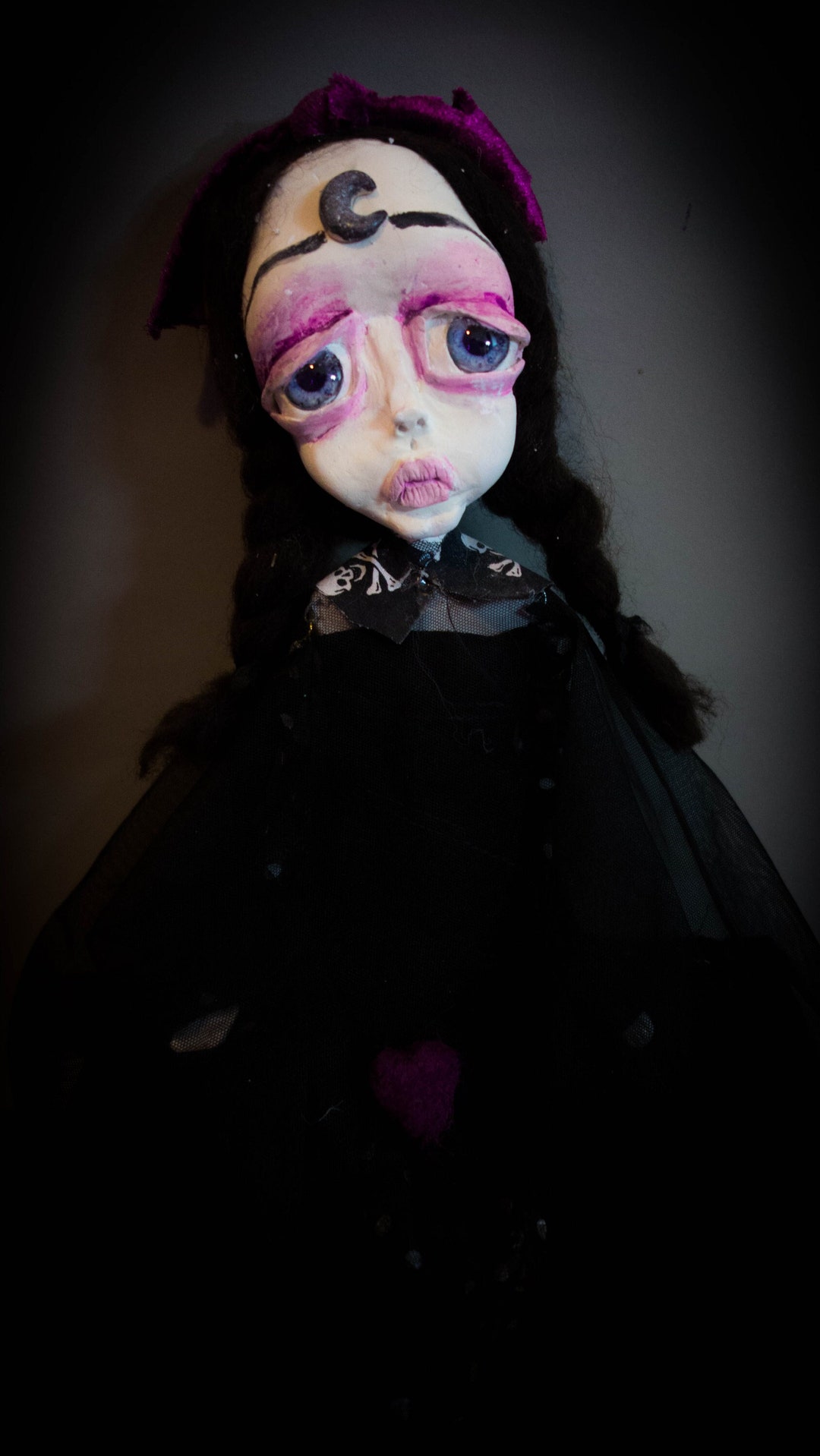 Collectible Goth Creepy Cute Handmade Female Figurative Sculpture Dark ...