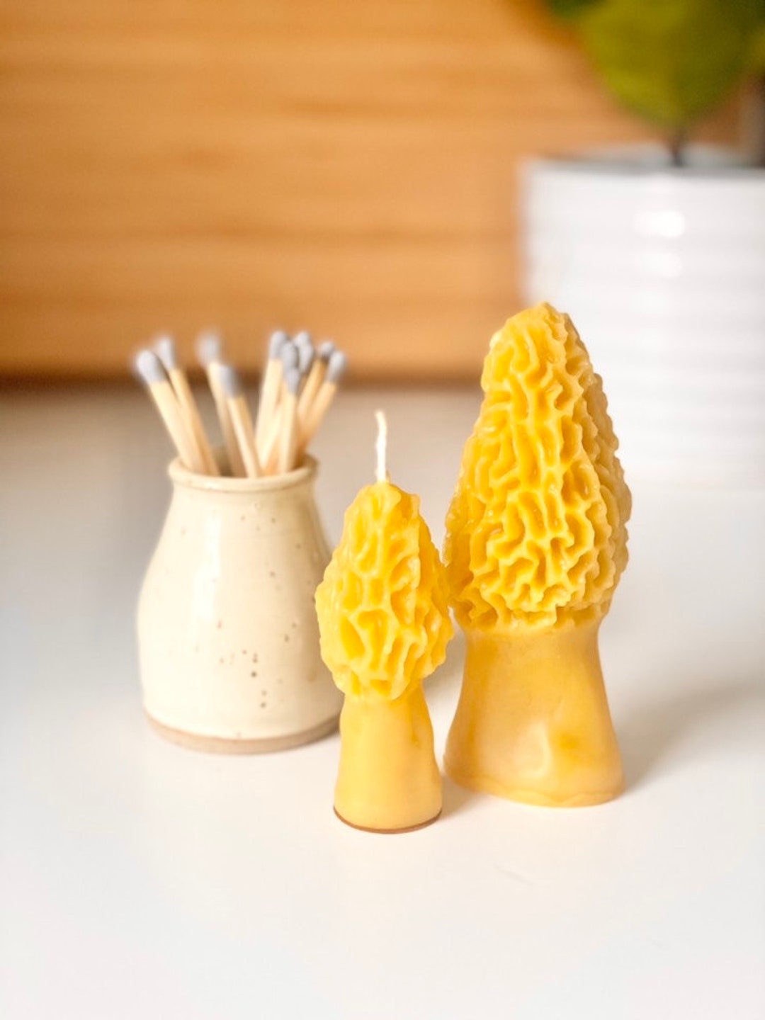 Beeswax Candle | Morel Mushroom Beeswax Candle | Just Beeswax and a ...