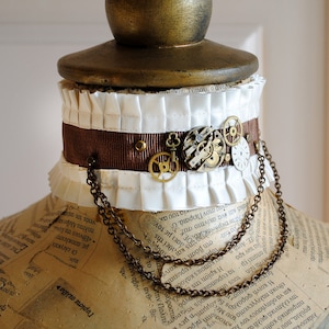 Steampunk Choker With Vintage Watch Movement,neo Victorian Brown ...