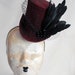 Burgundy Mini Top Hat With Raven Wings,gothic Mini Top Hat With Veil ...