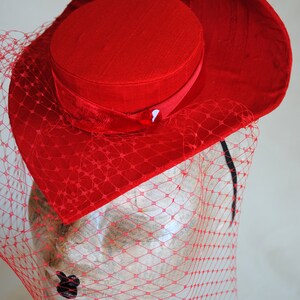 Valentine Mini Hat,red Heart Shaped Hat With Veil,christmas Tear-drop ...