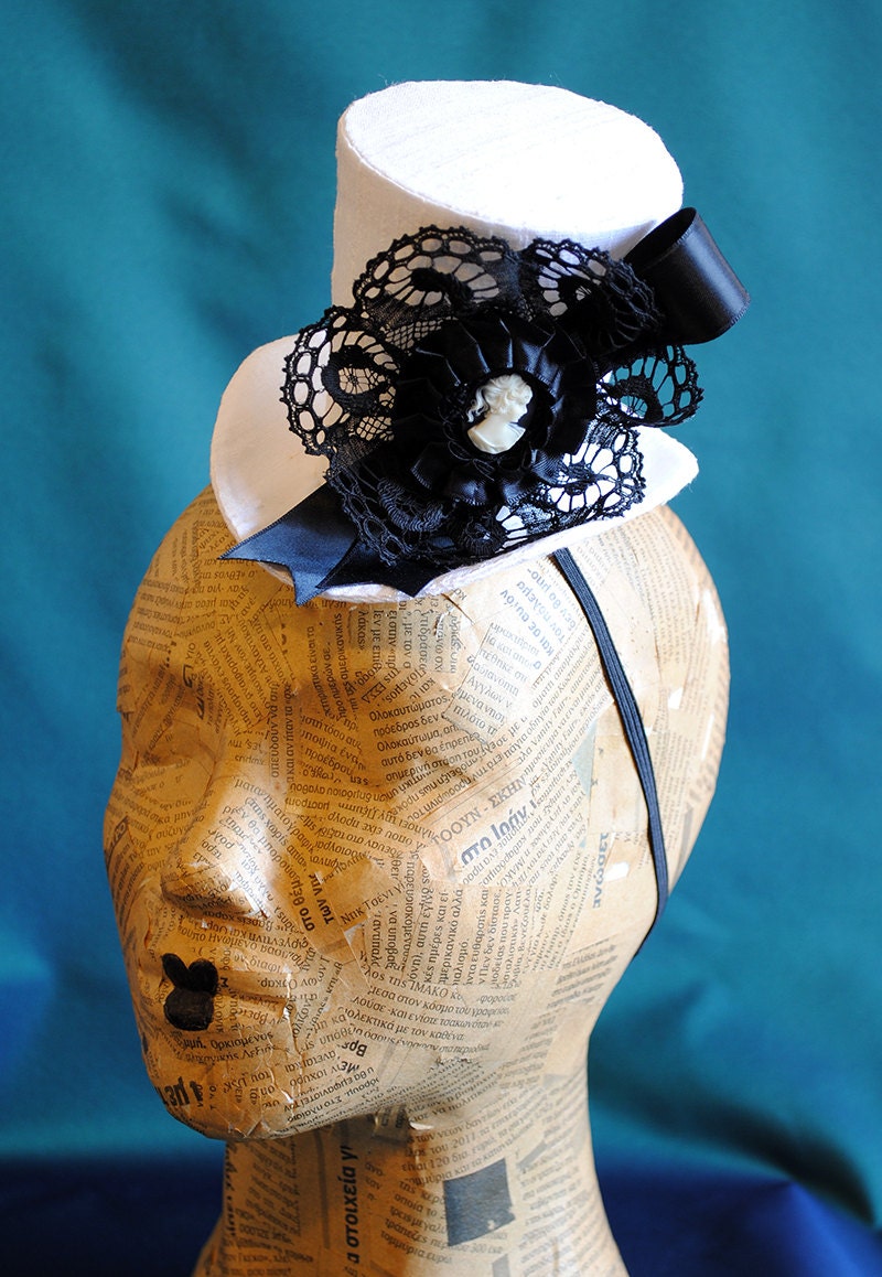 Victorian Bridal Mini Top Hat in Whitewedding Decorwhite | Etsy