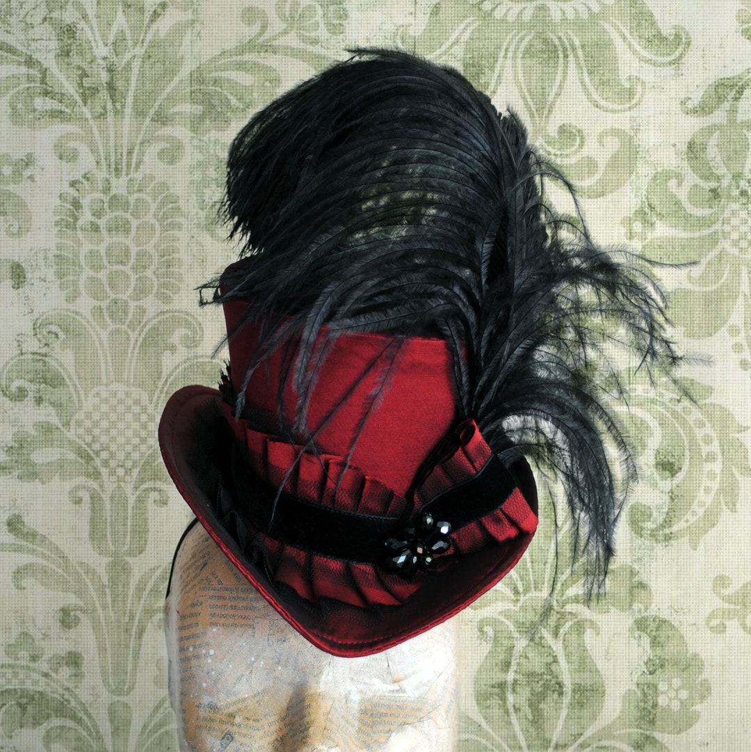 Victorian Mini Top Hat,gothic Mini Top Hat in Burgundy,black,blue ...