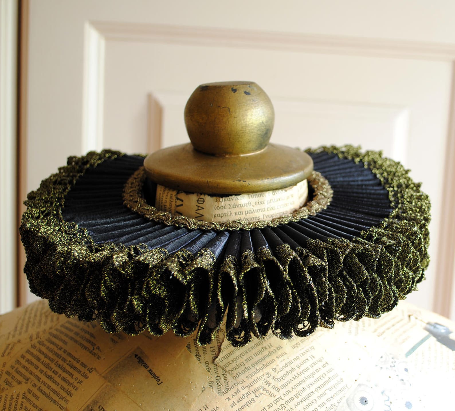 Royal Black Elizabethan Collar,bronze Lace Elizabethan Ruff ,gothic ...