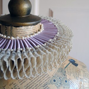 Lilac Elizabethan Collar,historical Elizabethan Ruff With Lace & Pearls ...