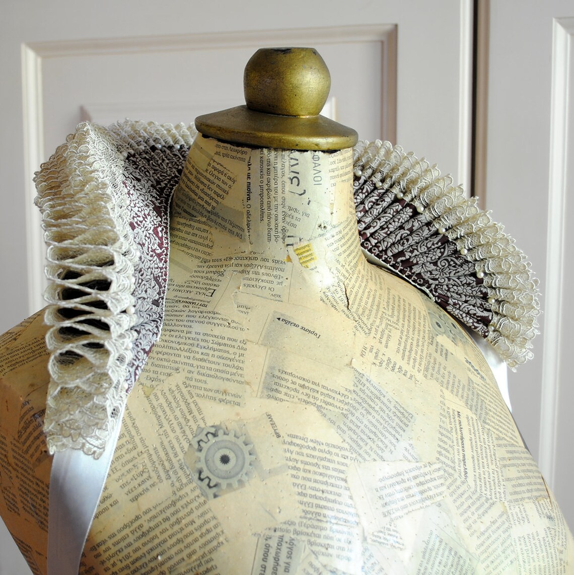 Historical Elizabethan Ruff,burgundy Standing Renaissance Costume ...