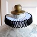 White Elizabethan Ruff With Black Edge,pierrot Costume Collar,vintage ...