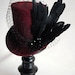 Burgundy Mini Top Hat With Raven Wings,gothic Mini Top Hat With Veil ...
