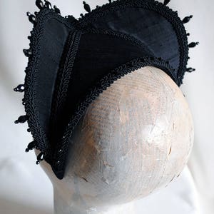 Gothic Vampire Headpiece,festival Headpiece,black Tudors Headdress,dark ...