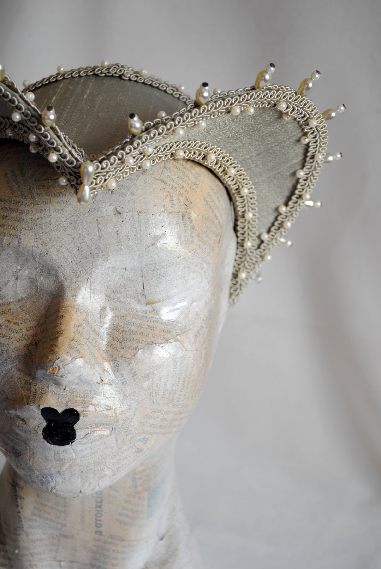 Tudors Headpiece,beige Attifet Hat,french Hood,renaissance Wedding ...