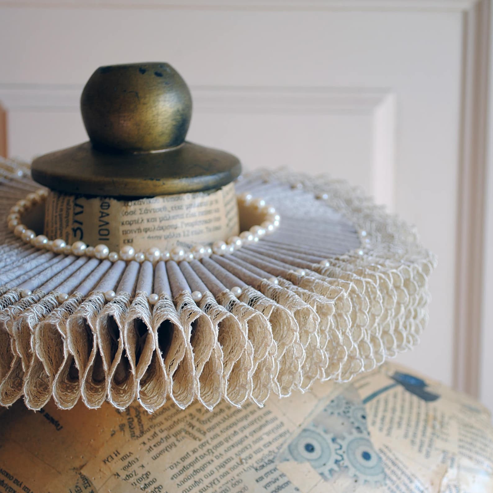 Historical Elizabethan Ruff With Lace & Pearls,renaissance Costume ...