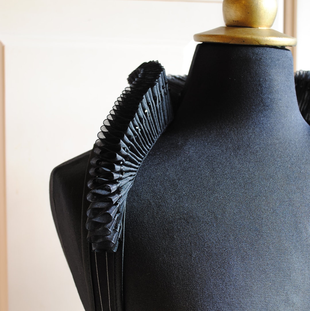 Black Elizabethan Standing Collar,elizabethan Ruff,gothic Collar,evil ...