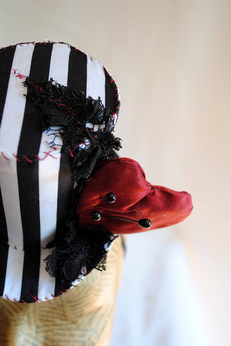 Tim Burton Mini Top Hat,voodoo Heart Gothic Fascinator,black & White ...