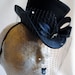 Burlesque Mini Top Hat,cocktail Hat With Rhinstone Veil,black Ladies ...
