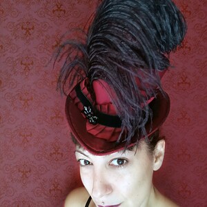 Victorian Mini Top Hat,gothic Mini Top Hat in Burgundy,black,blue ...
