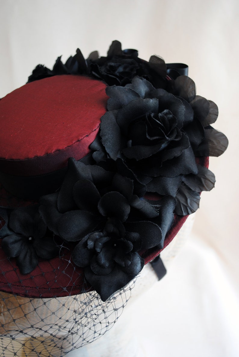 Burgundy Victorian Mini Hatgothic Mini Top Hat With - Etsy