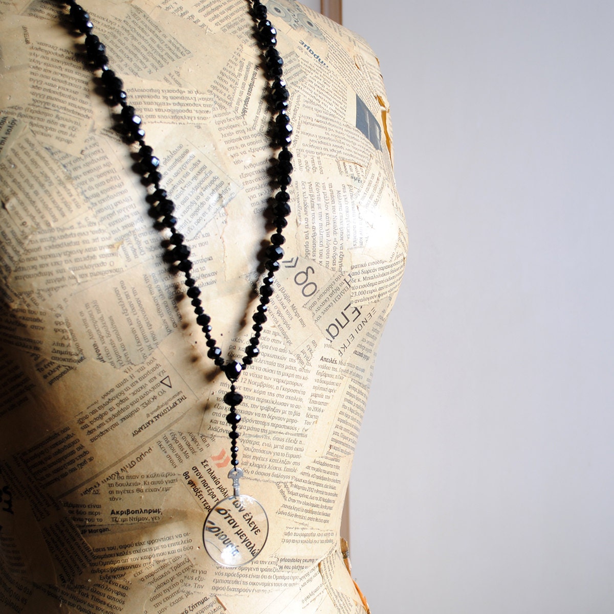 Victorian Monocle PendantGothic Statement Necklace with Black | Etsy