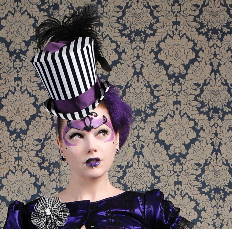 Vintage Circus Top Hat,black & White Striped Top Hat for Women ...