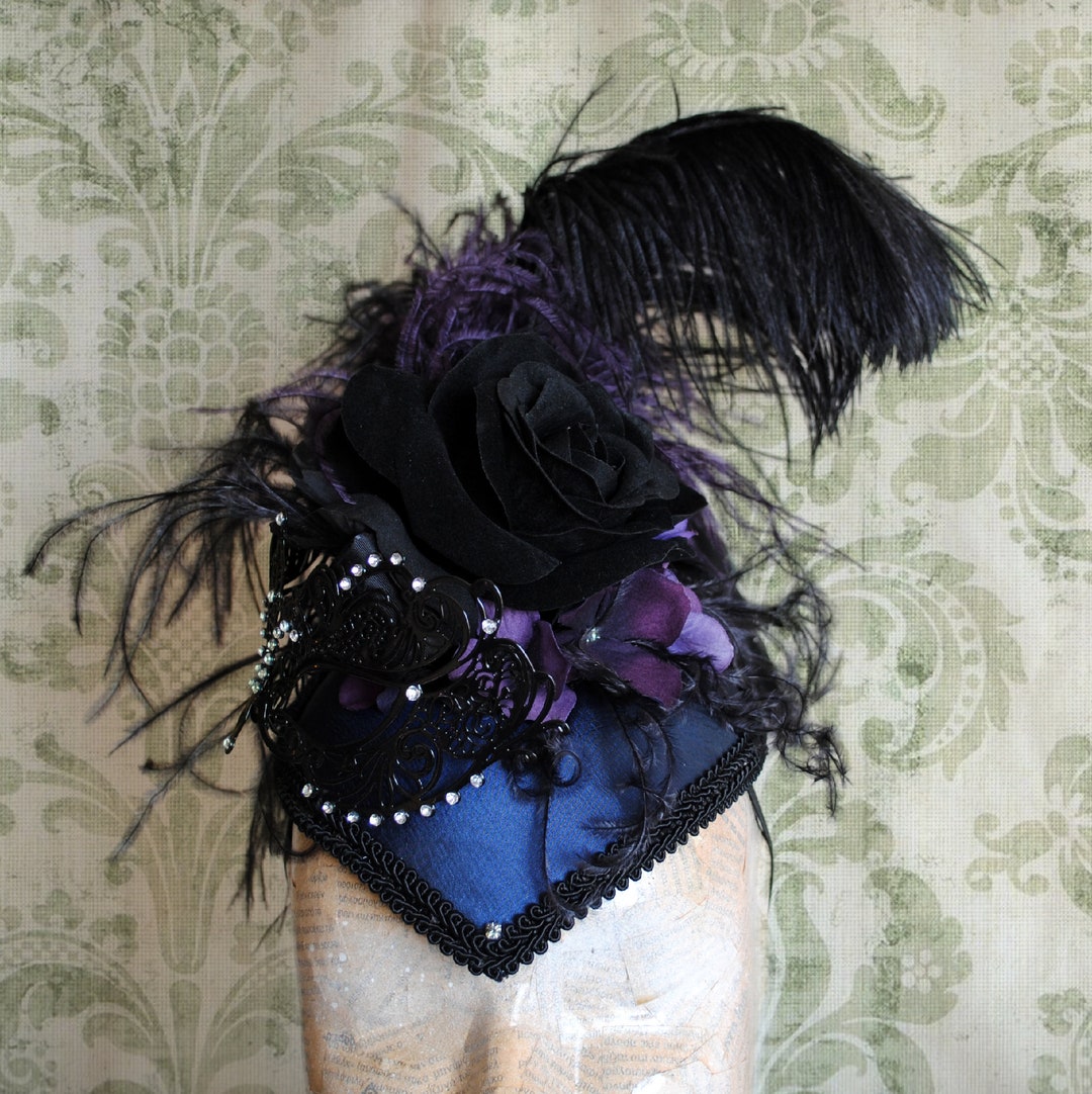 Victorian Headpiece,gothic Teardrop Fascinator With Mask,mardis Gras ...