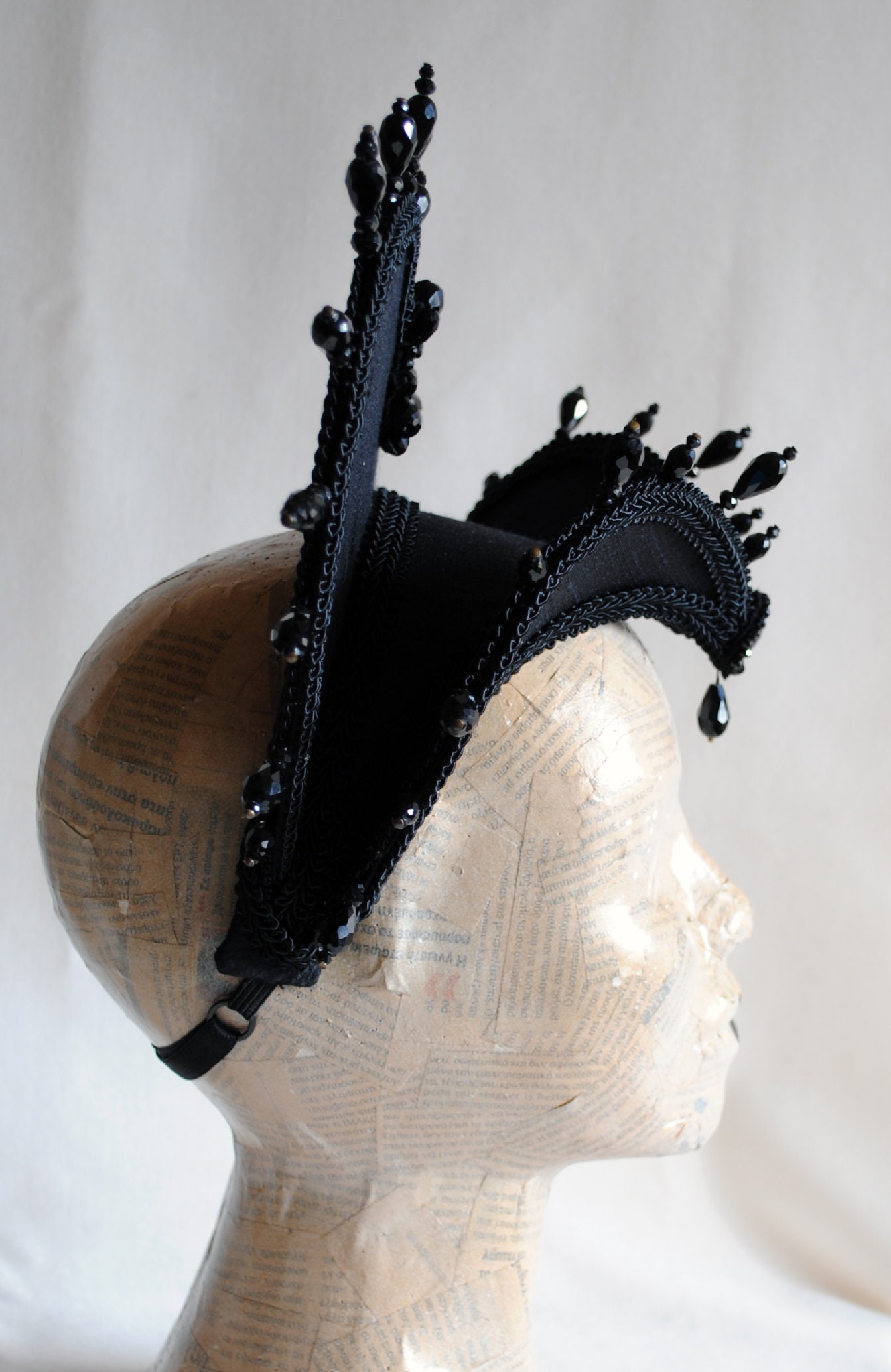 Dark Queen Gothic Headdress,black Vampire Headpiece,festival Headpiece ...