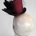 Burgundy Mini Top Hat With Raven Wings,gothic Mini Top Hat With Veil ...