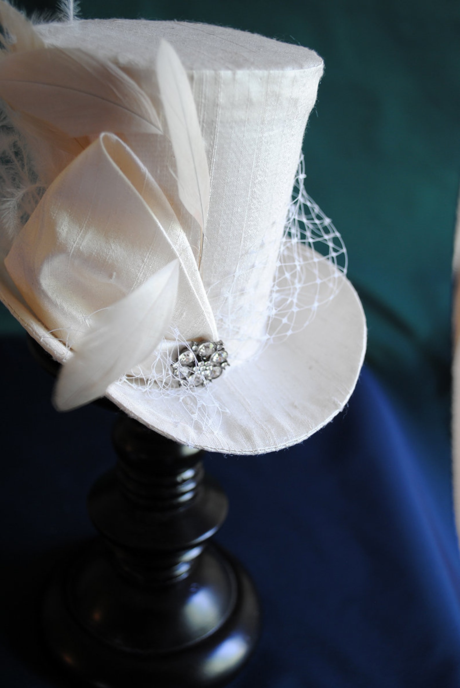 Bridal Mini Top Hatvictorian Mini Hat With Veilivory - Etsy