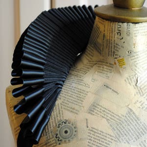 Black Elizabethan Standing Collar,renaissance Collar,elizabethan Ruff ...