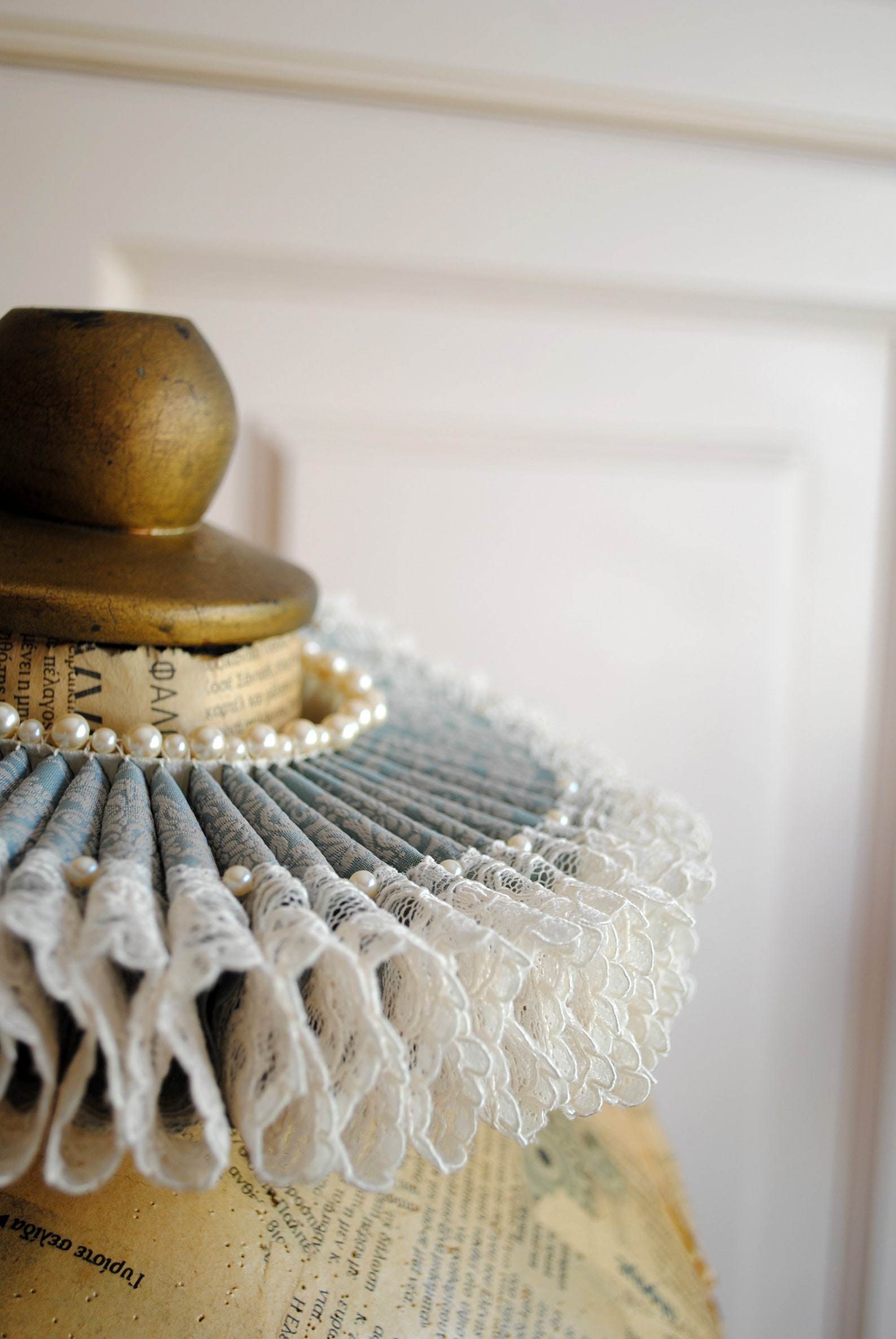 Light Blue Elizabethan Ruff With Lace & Pearlsrenaissance | Etsy