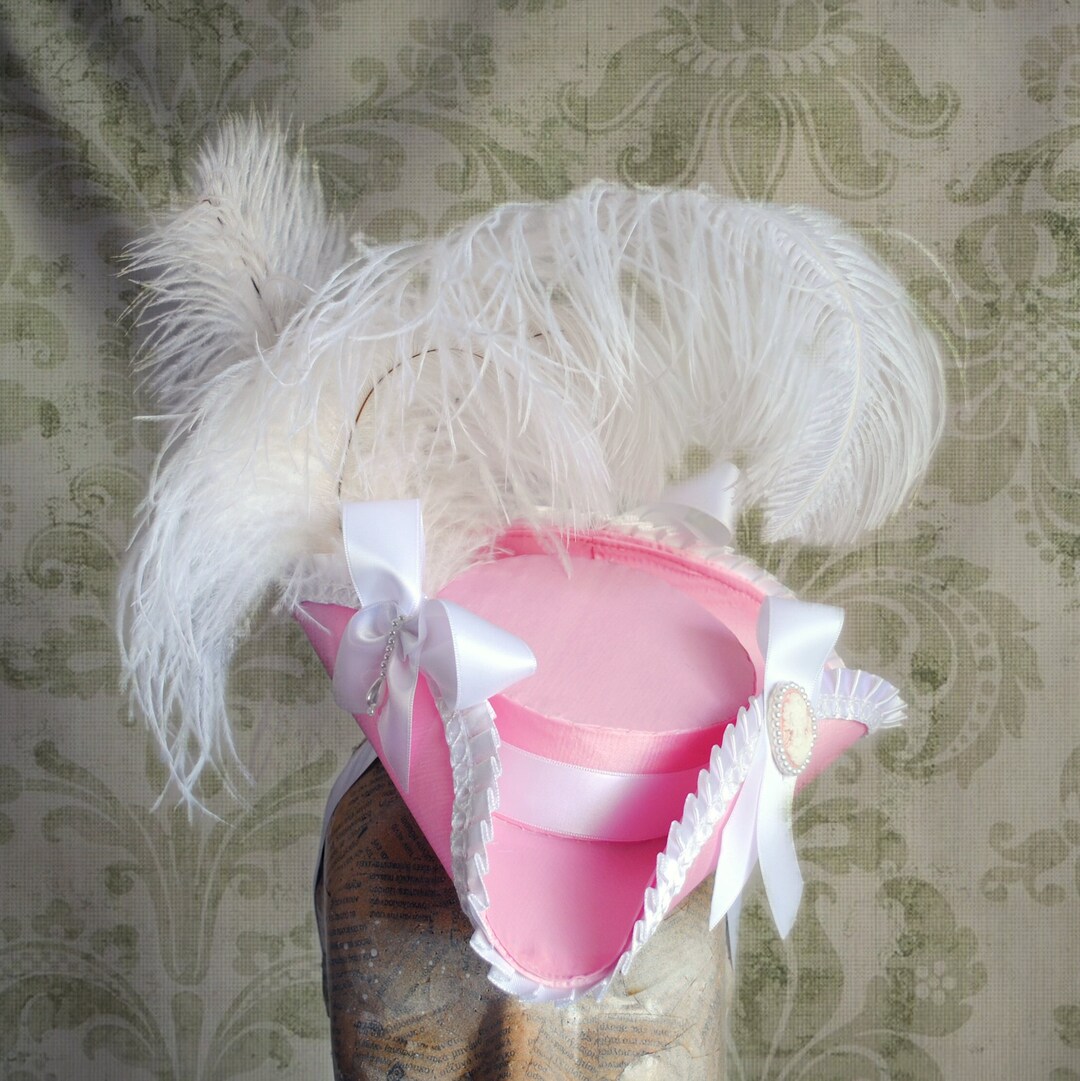 Pink Marie Antoinette Hat,rococo Mini Tricorn Hat,gothic Lolita Hat ...