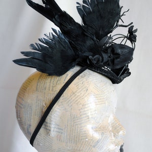 Gothic Fascinator With Raven,black Crow Victorian Headpiece,edgar Allan ...