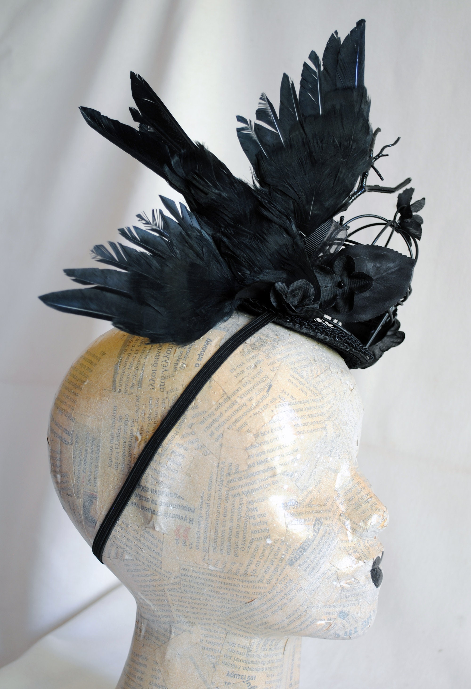 Gothic Fascinator with RavenBlack Crow Victorian | Etsy