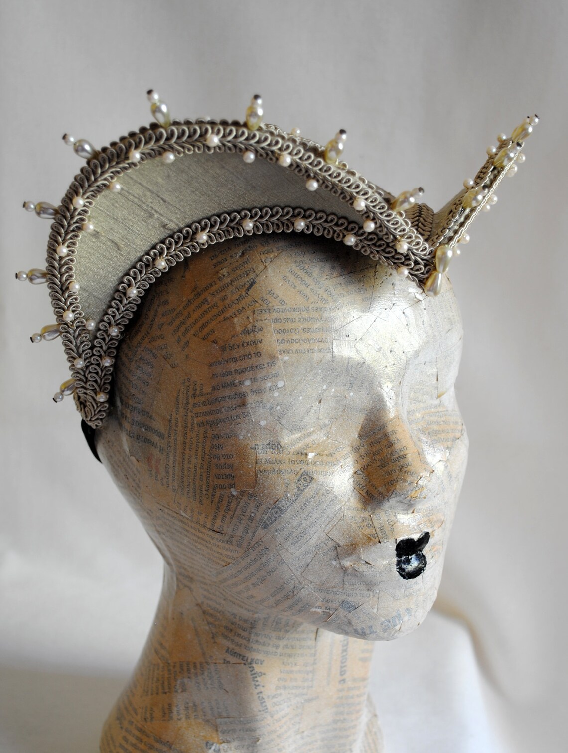 Tudors Headpiecebeige Attifet Hatfrench Hoodrenaissance - Etsy