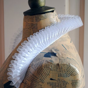 White Elizabethan Standing Collar,elizabethan Ruff,renaissance Wedding ...