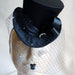 Burlesque Mini Top Hat,cocktail Hat With Rhinstone Veil,black Ladies ...