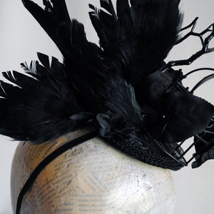 Gothic Fascinator With Raven,black Crow Victorian Headpiece,edgar Allan ...