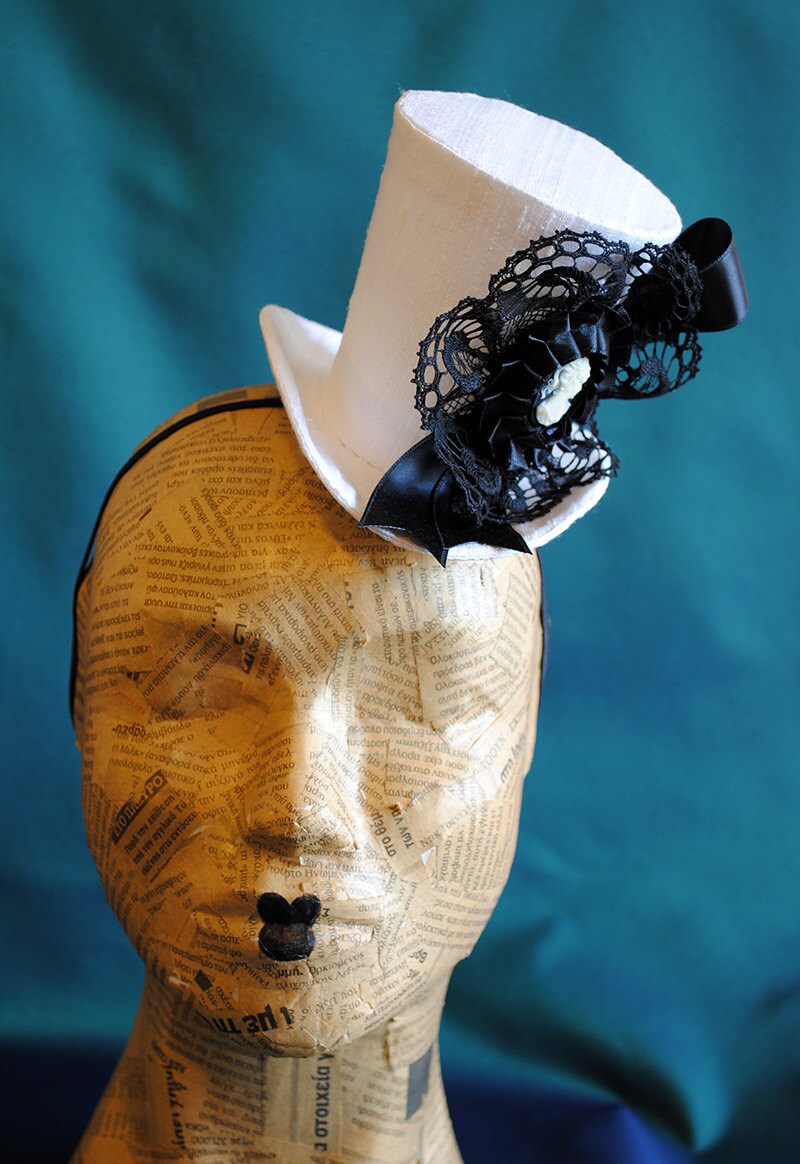 Victorian Bridal Mini Top Hat in Whitewedding Decorwhite | Etsy