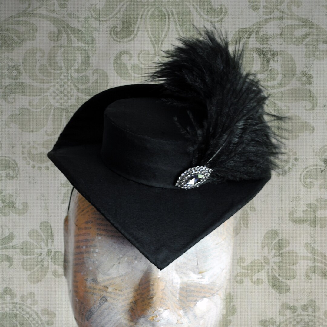 Black Tear-drop Mini Hat,gothic Bridal Mini Top Hat,victorian Witch Hat ...