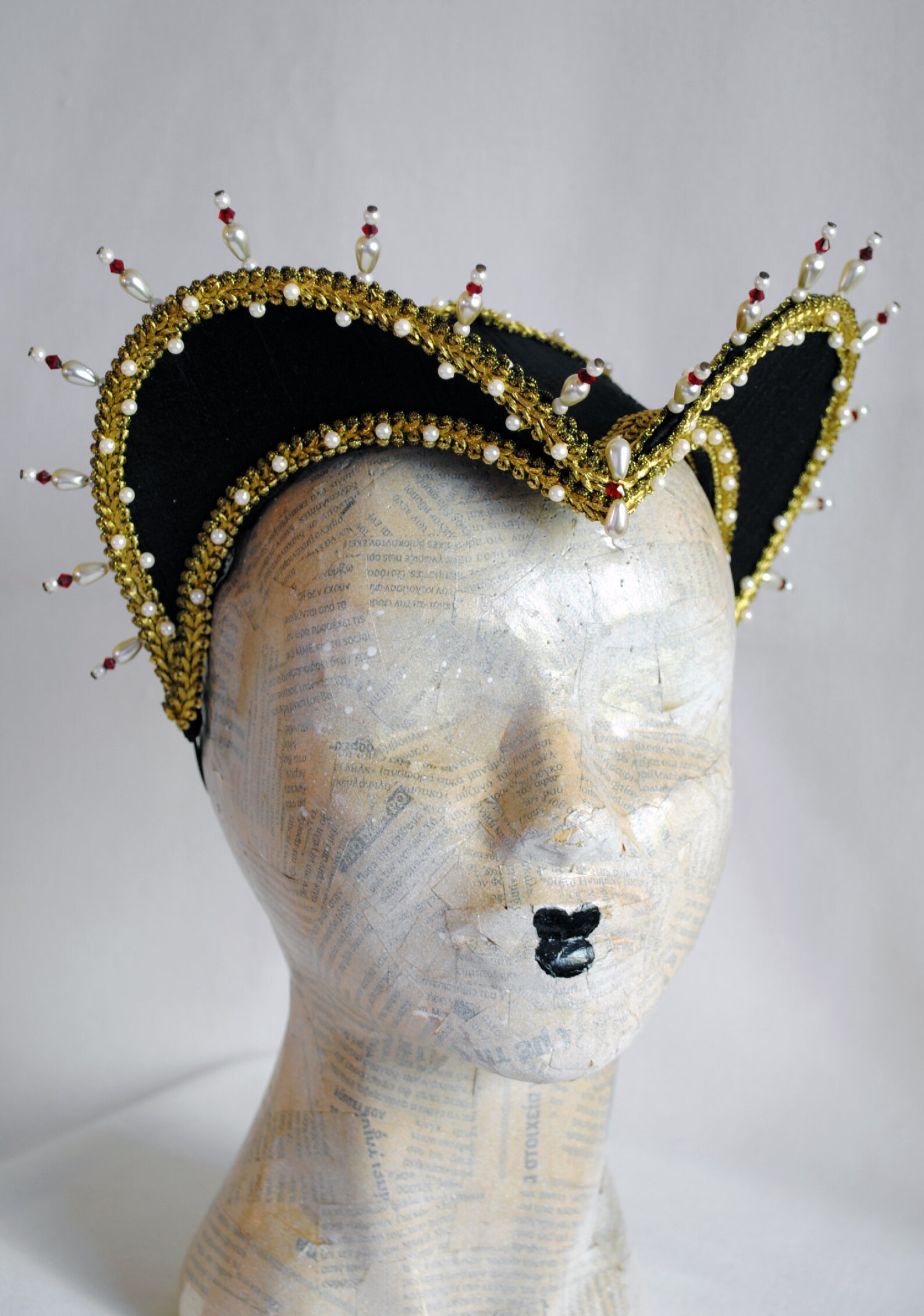 Historical Tudors HeaddressBlack & Gold Attifet HatFrench | Etsy